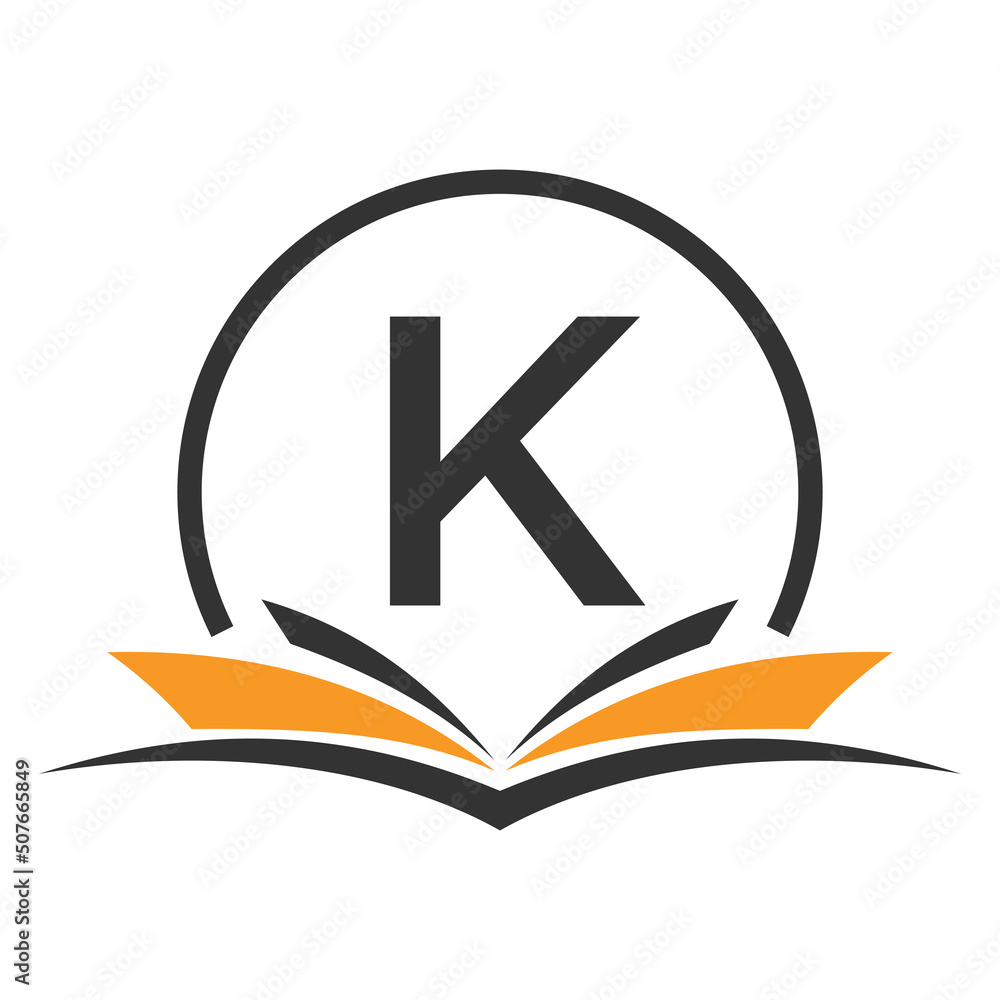 Letter K Education Logo Book Concept. Training Career Sign, University ...