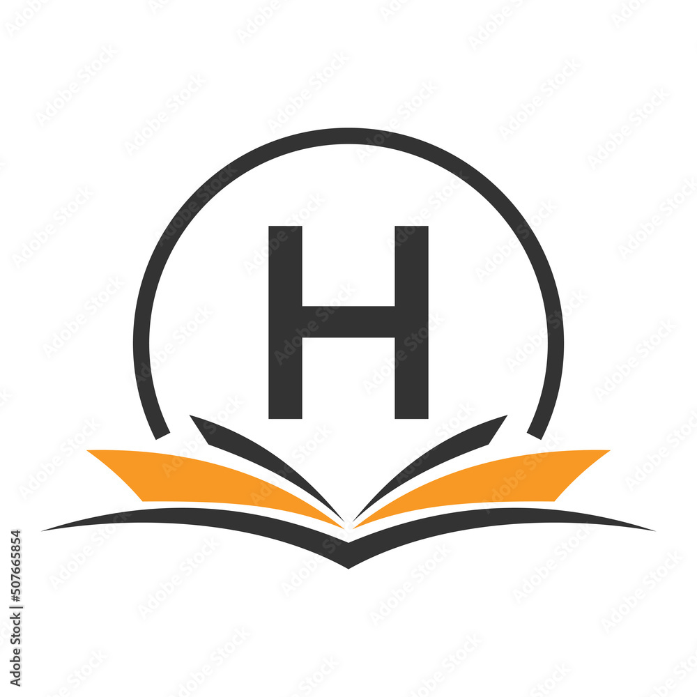 Letter H Education Logo Book Concept. Training Career Sign, University ...