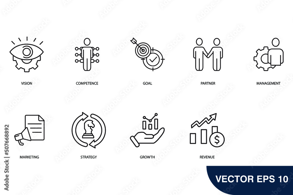 business model icons set . business model pack symbol vector elements ...