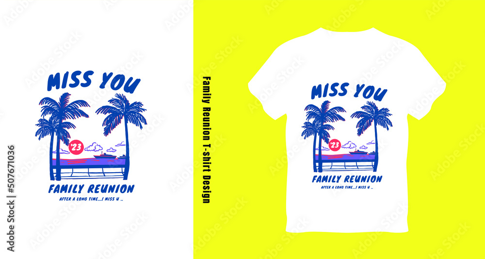 Family reunion t shirt design beach Stock Vector | Adobe Stock
