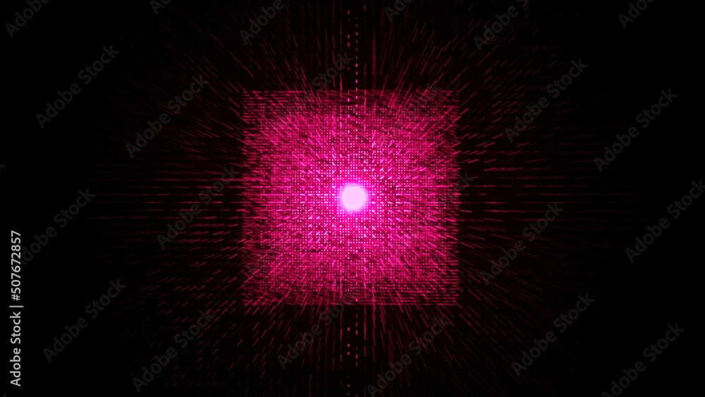 Abstract animation of rotating figure consisting of small moving ...