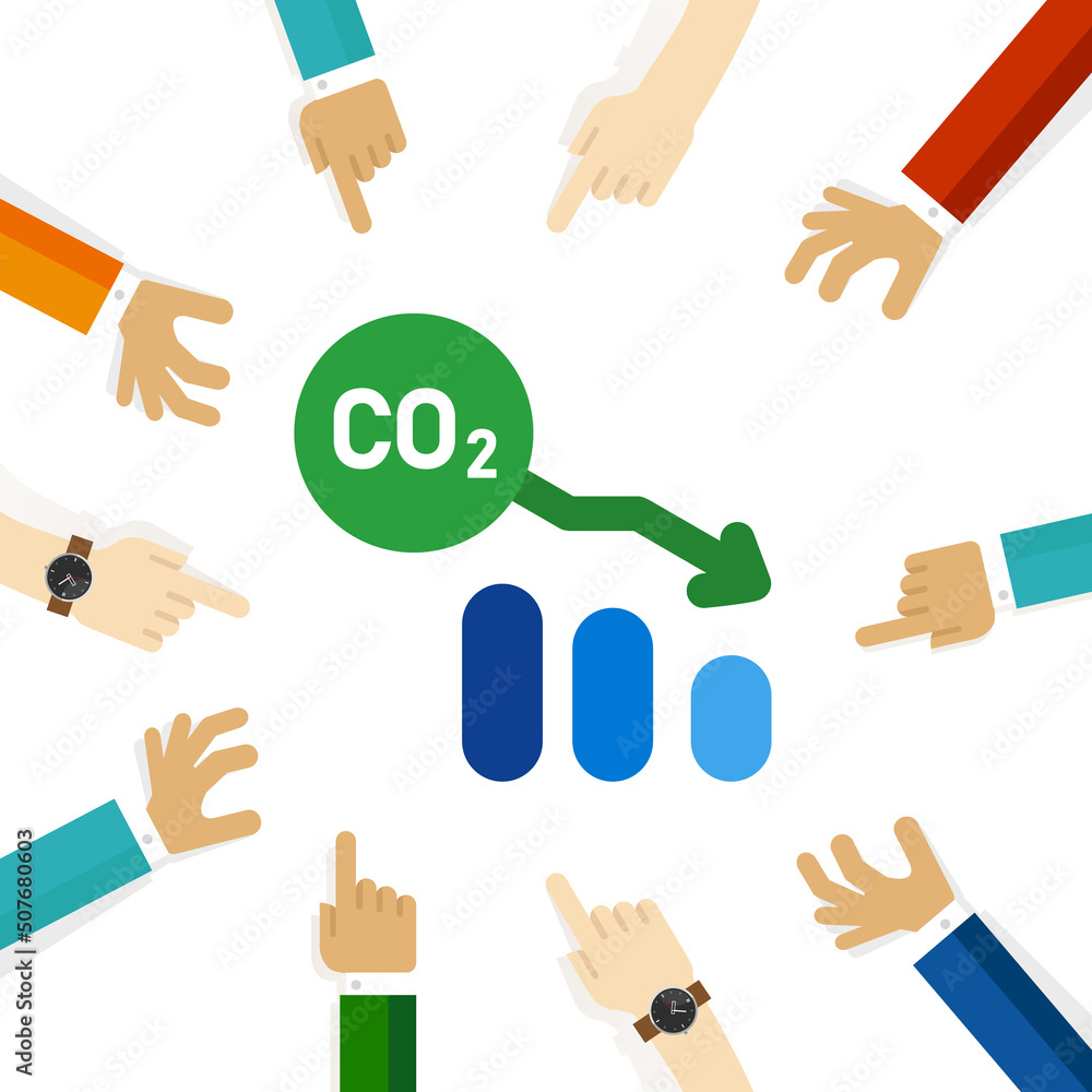 Carbon reduction decrease CO2 gas environment target emission chart ...
