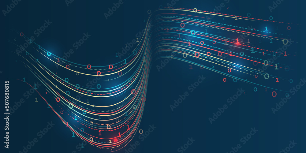 A dynamic array of information consisting of multi-colored lines and ...