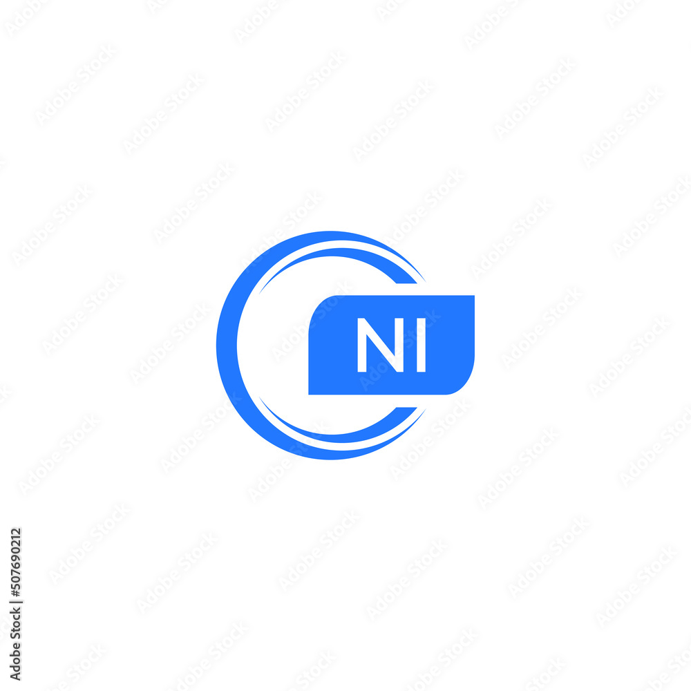 NI 2 letter design for logo and icon.NI monogram logo.vector ...