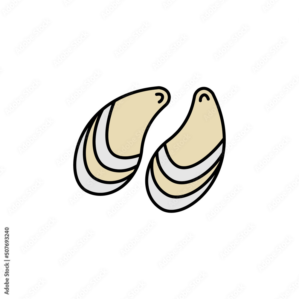 mussel line icon. signs and symbols can be used for web, logo, mobile ...