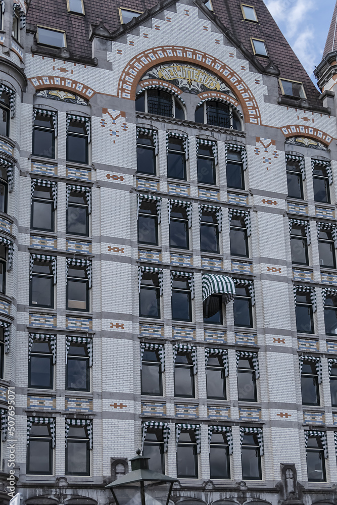 Architectural fragments of Art Nouveau style White House (Het Witte ...
