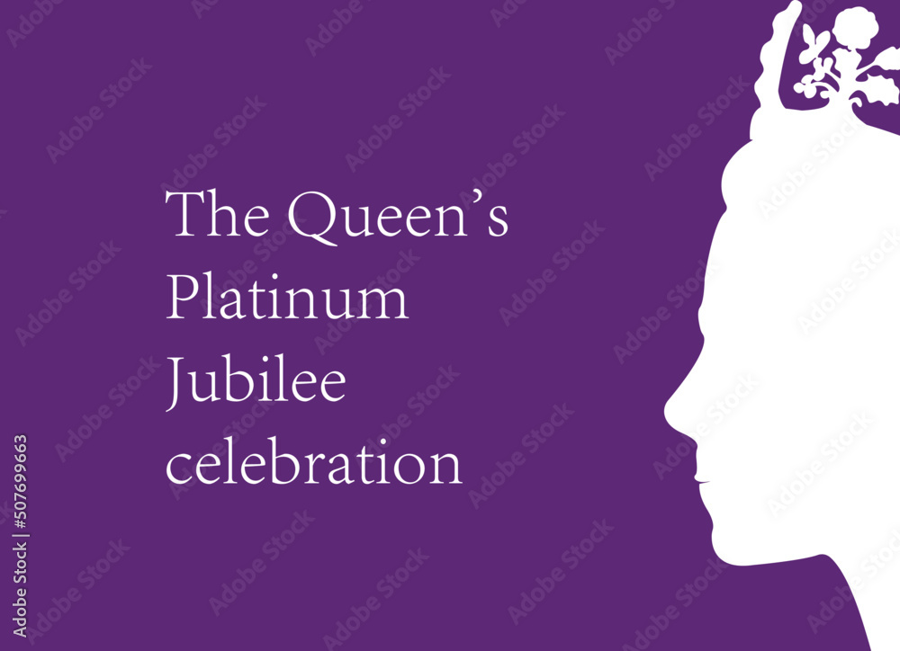 The Queen's Platinum Jubilee celebration. Design for banner, greeting ...