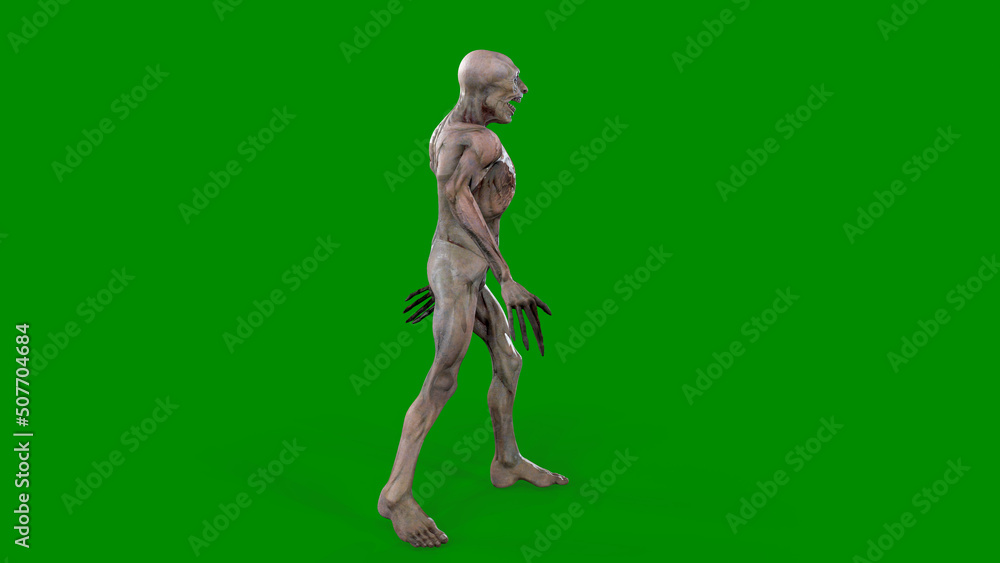 Fantasy character Zombie Undead in epic pose - 3D render on isolated ...
