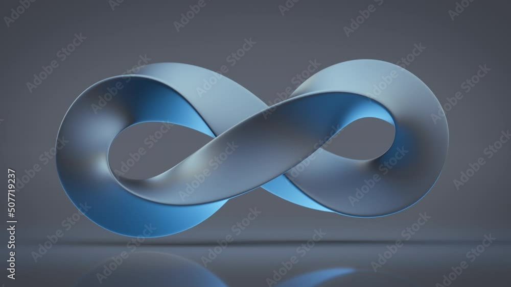 Blue Infinity symbol. Seamless loop 3D render animation Stock Video ...