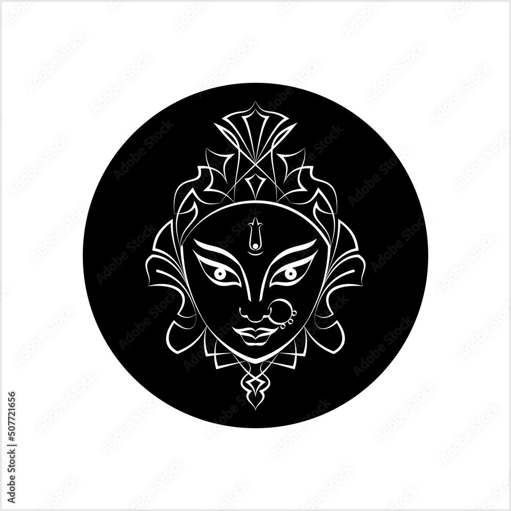Durga Goddess Of Power, Divine Mother Of The Universe Design Stock ...