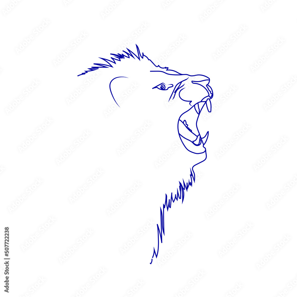 Lion line art design stock illustration on white background. Stock ...