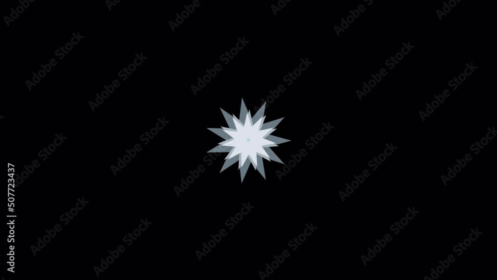 Set of 11 pointed star wipe transitions animated on the 4k transparent ...