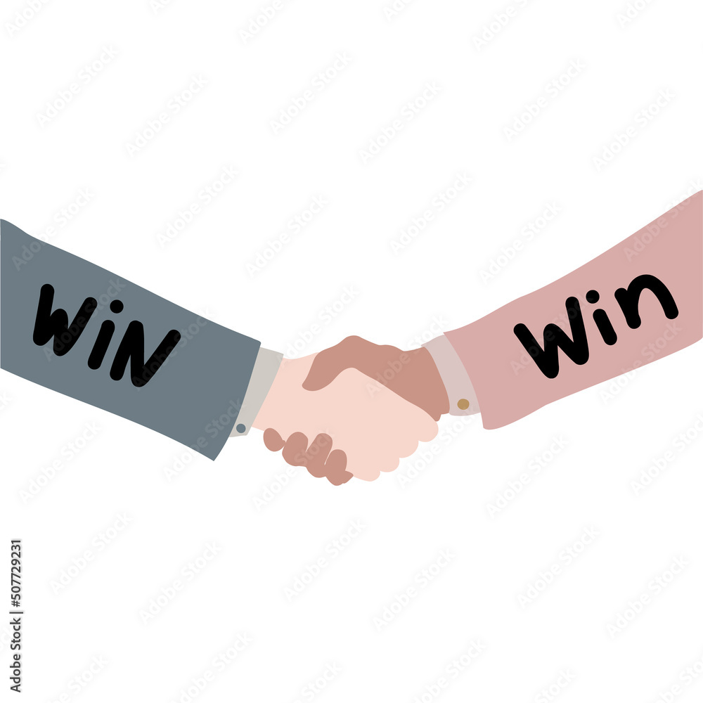 Business partnership handshake isolated background. Deal sign ...