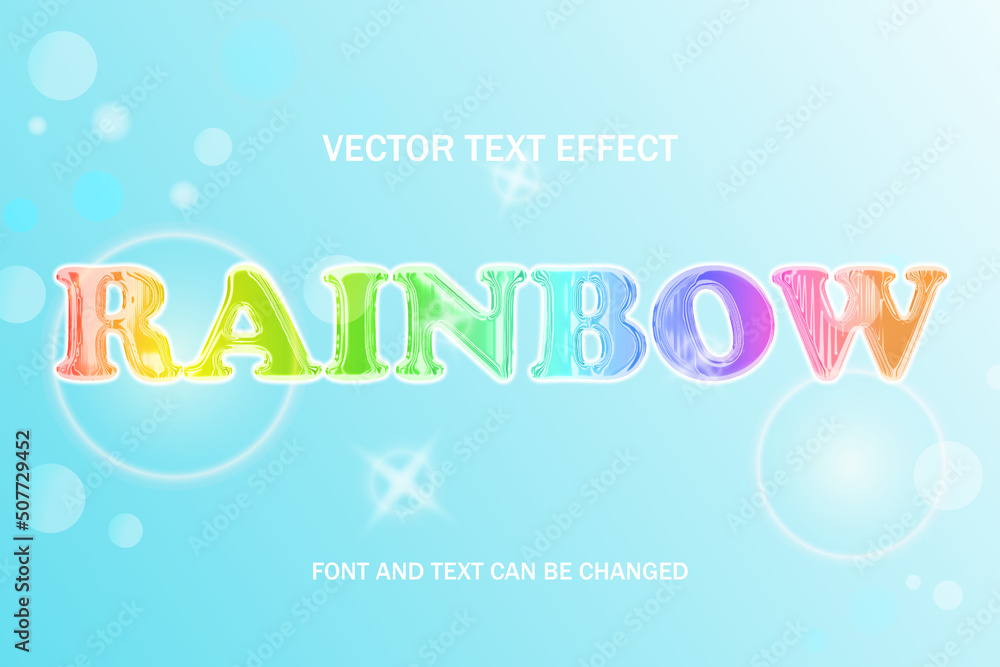 rainbow glowing colorful sparkling 3d editable text effect font style ...