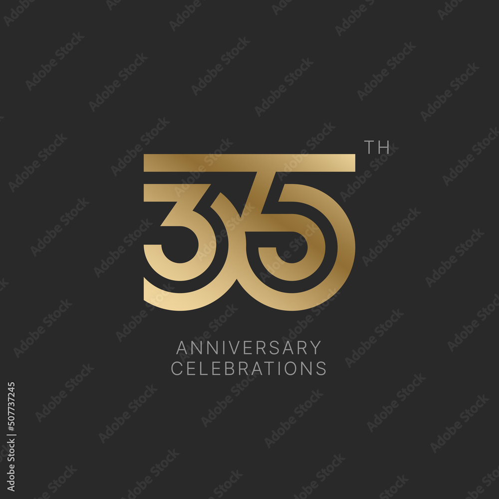 35 years anniversary logo design on black background for celebration ...