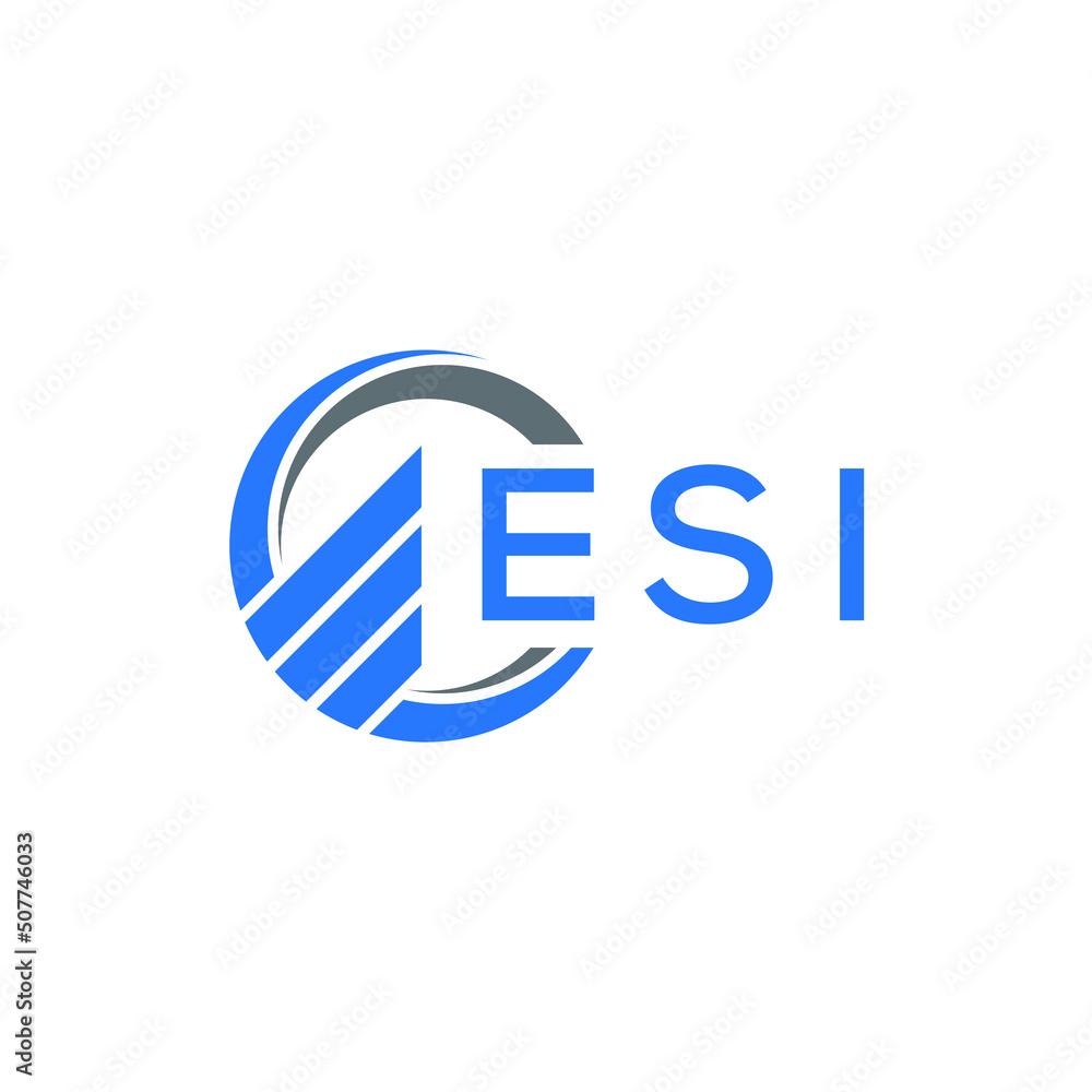 ESI Flat accounting logo design on white background. ESI creative ...