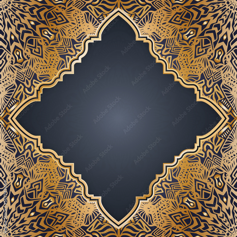 Luxury gold border frame islamic ornament Stock Illustration | Adobe Stock