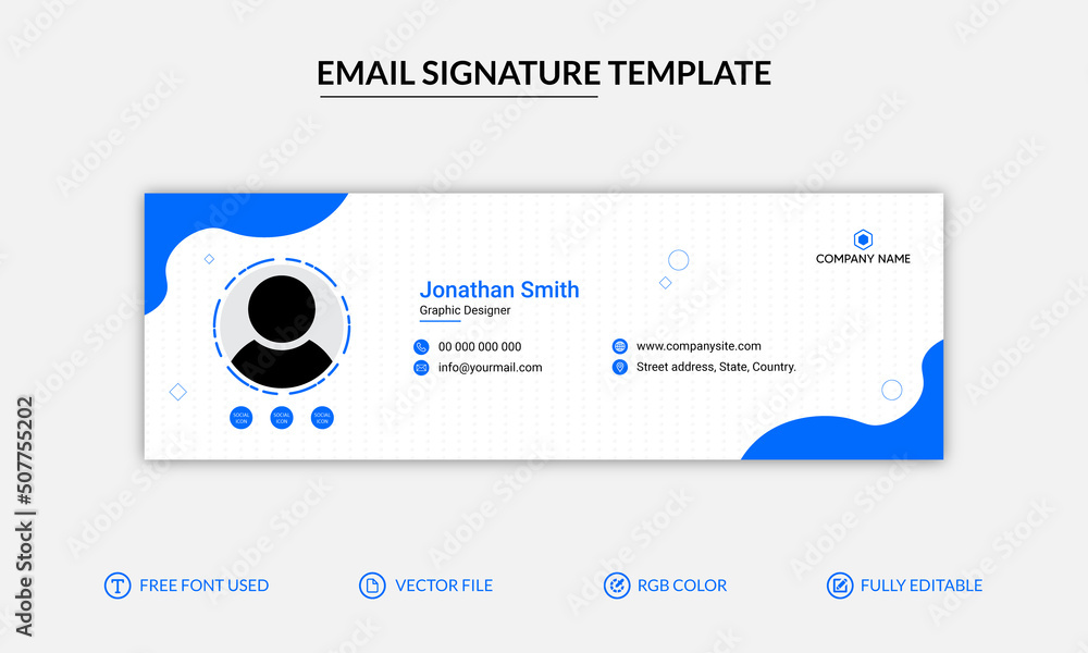 Corporate email signature or email footer vector template Stock Vector ...
