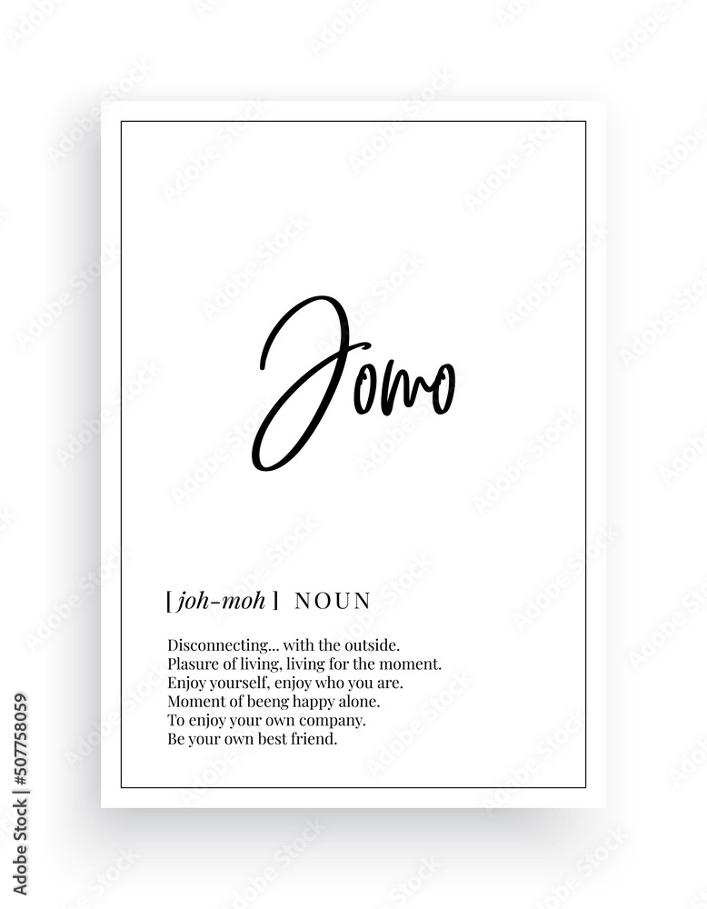 Jomo definition, vector. Minimalist poster design. Wall decals, jomo ...