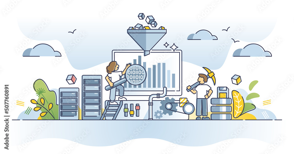 Data mining process with information database analysis outline concept ...