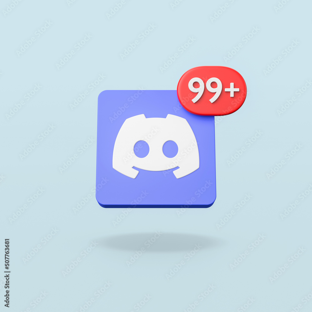 Discord Logo with Notification on Blue Background Stock Illustration ...