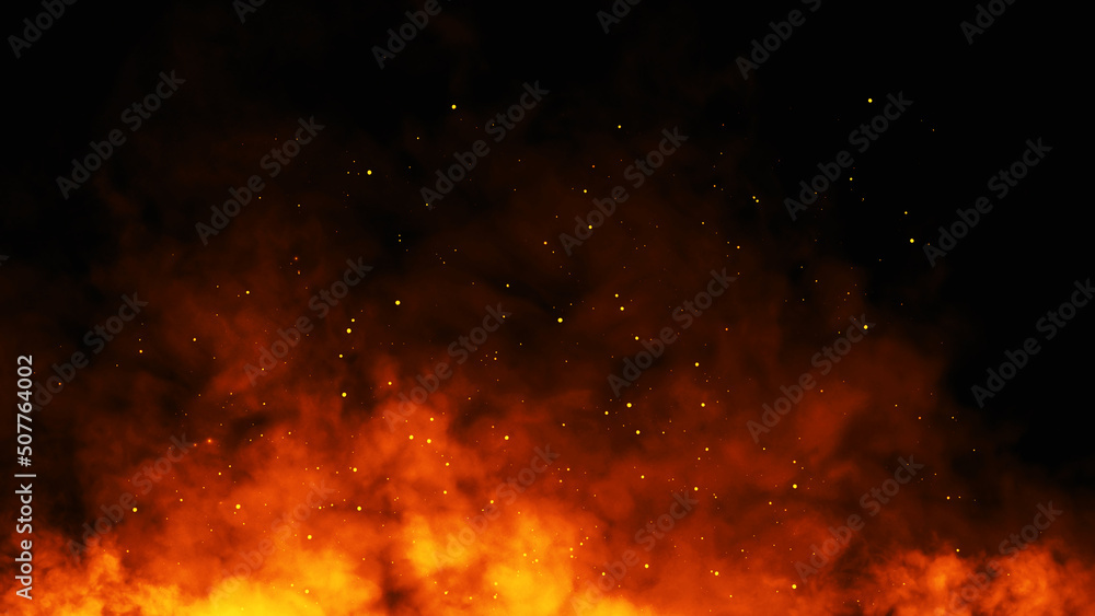 Fire embers particles texture overlays . Burn effect on isolated black ...