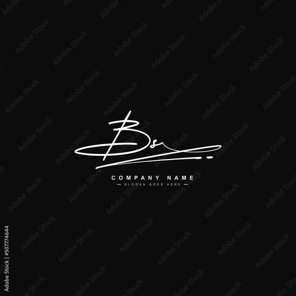 Initial Letter BS Logo - Hand Drawn Signature Style Logo Stock Vector ...