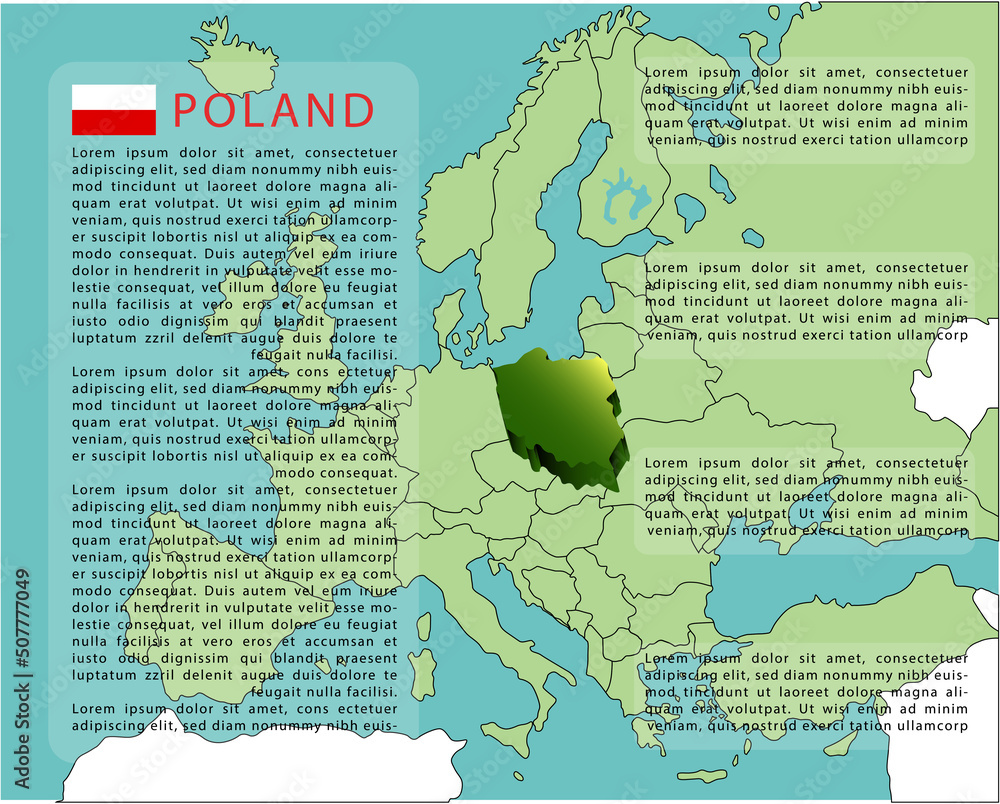 3d isometric infographic map of poland, europe Stock Vector | Adobe Stock