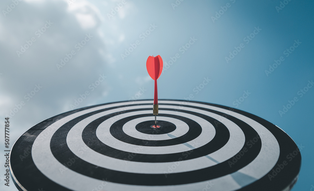 target board ,symbol of leadership successful achievement, hitting in ...
