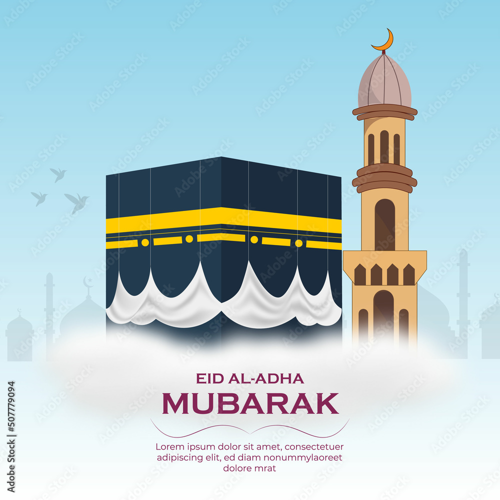 Vetor de Islamic hajj pilgrimage illustration for hajj and eid al Adha ...