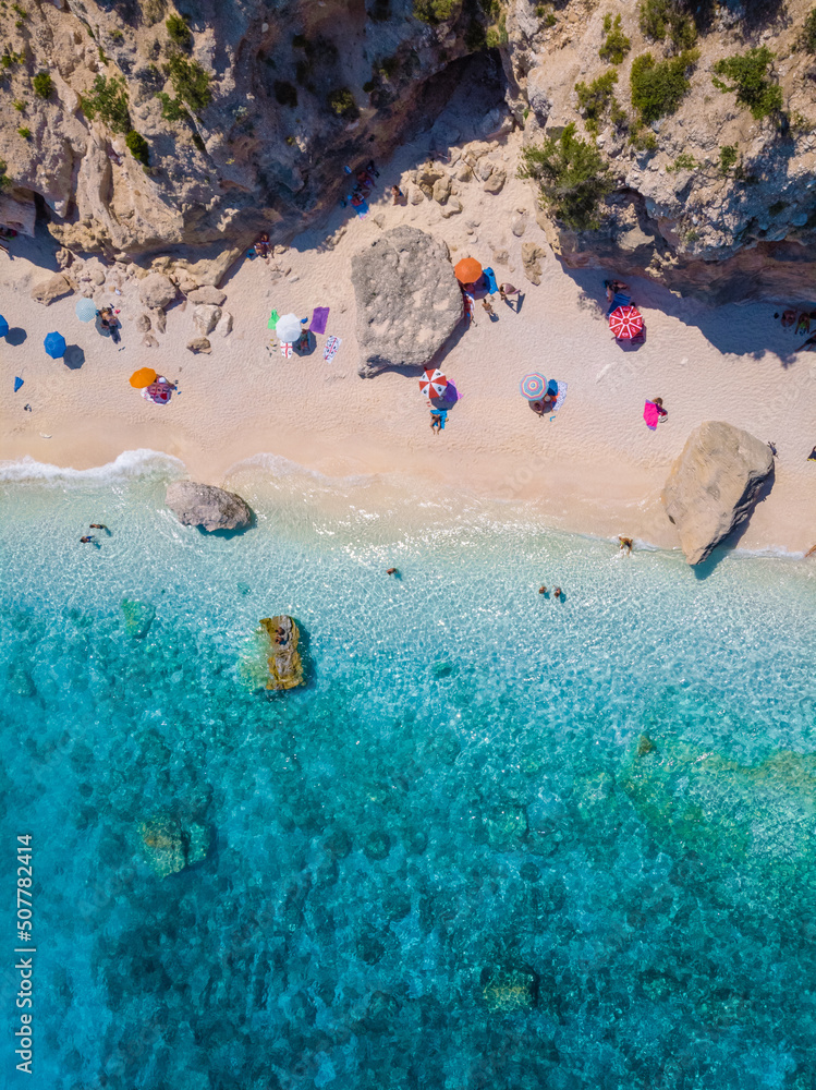 Golfo di Orosei Sardina, View from above, stunning aerial view of a ...