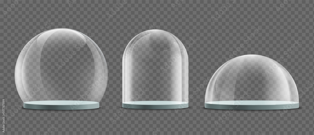 Glass dome. Mockup isolated on a transparent background. Stock Vector ...
