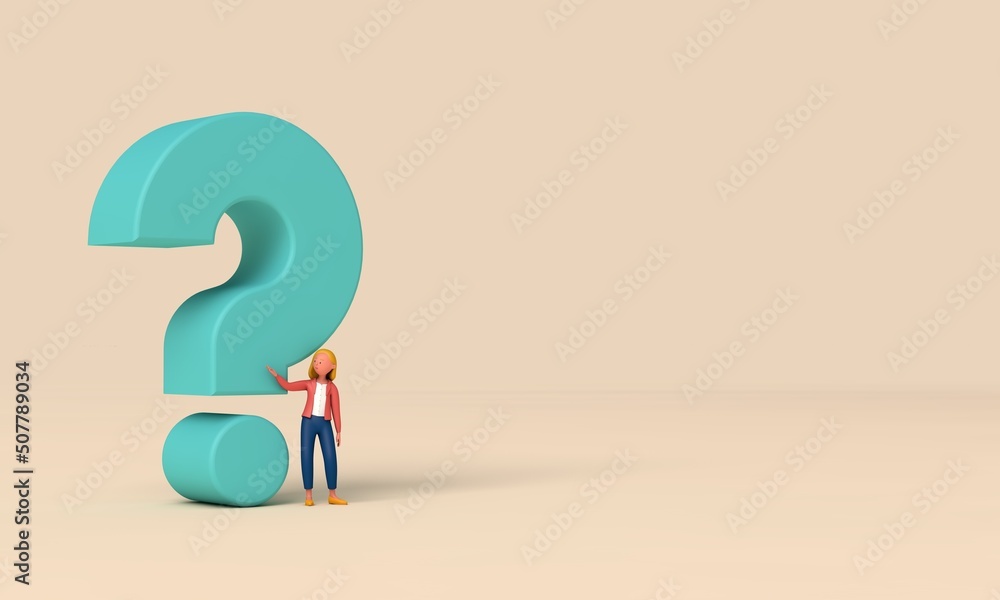 3D character with a question mark symbol. 3d rendering Stock ...