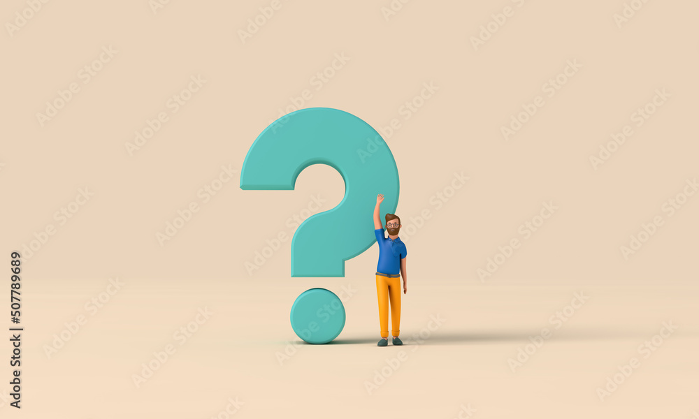 3D character with a question mark symbol. 3d rendering Stock ...