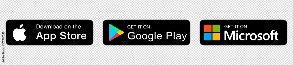 Vecteur Stock Apple App Store, Google Play Store: app download buttons ...