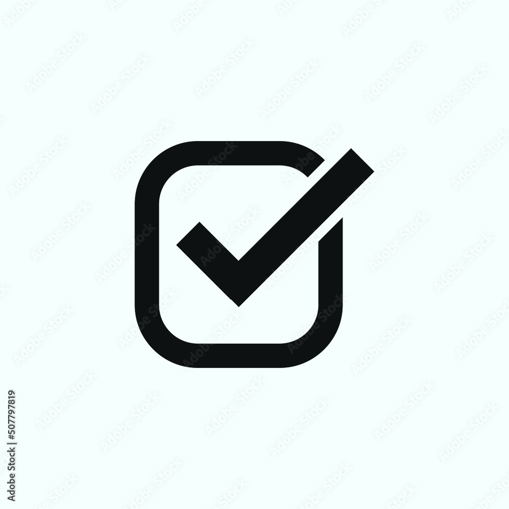 Check mark black line icons. Vector illustration. eps - Vector Stock ...