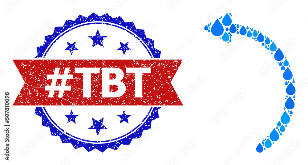 Vector mosaic rotate left, and bicolor unclean #Tbt stamp. Rotate left ...