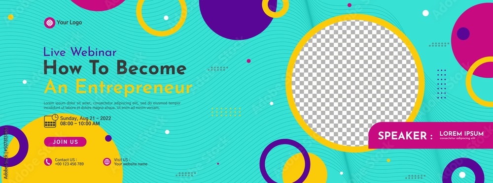 Business conference banner template design for webinar, marketing ...