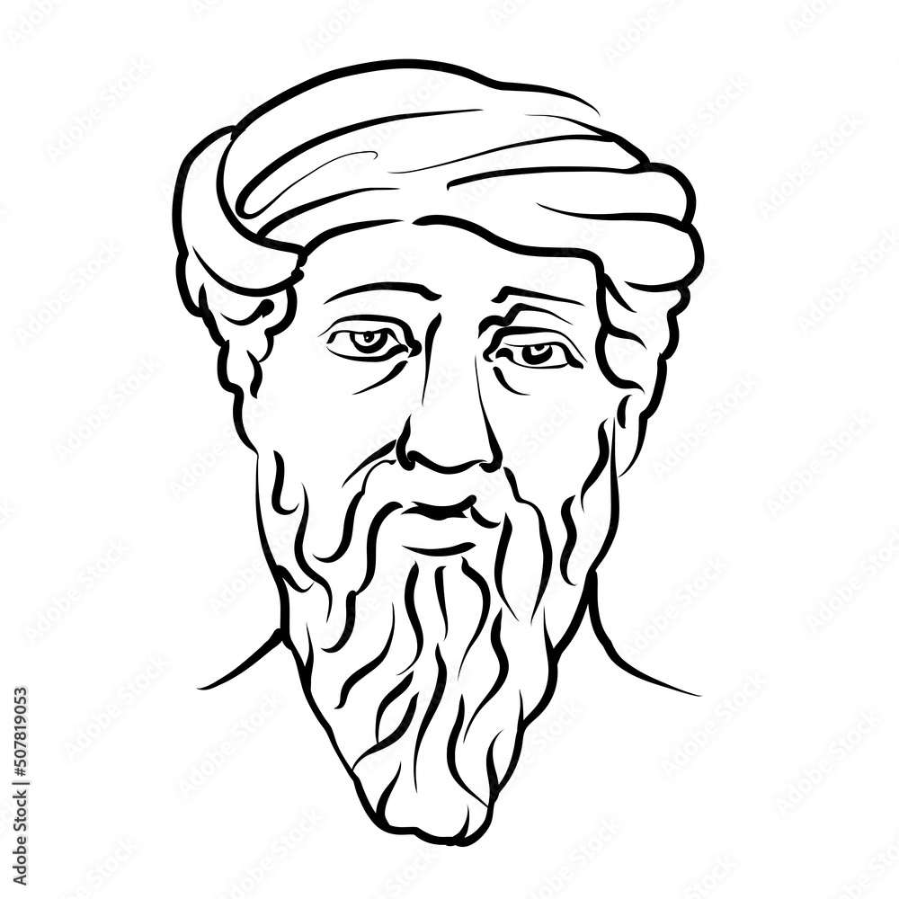 Pythagoras of Samos modern vector drawing Stock Vector | Adobe Stock