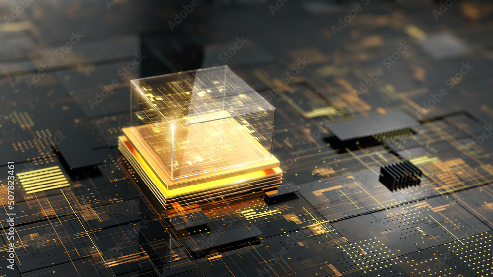 Big data technology concept. Futuristic technology background. 3d ...