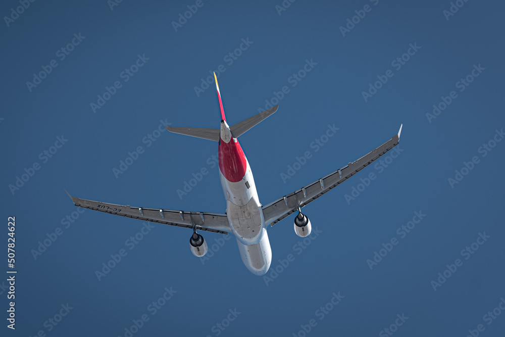 AirBus a320 flying over the blue sky, 30 May, 2022, Sao Paulo, Brazil ...