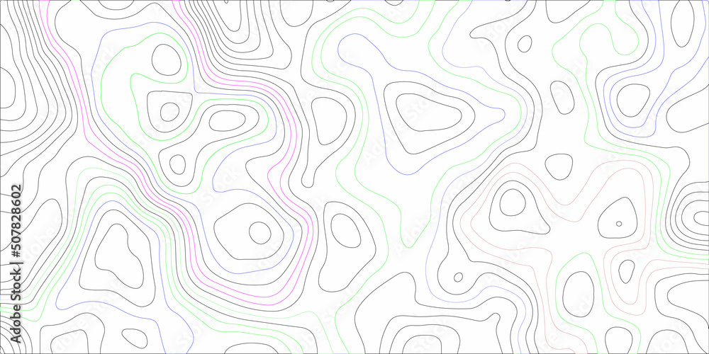 Abstract background with multicolor lines in topography and geography ...