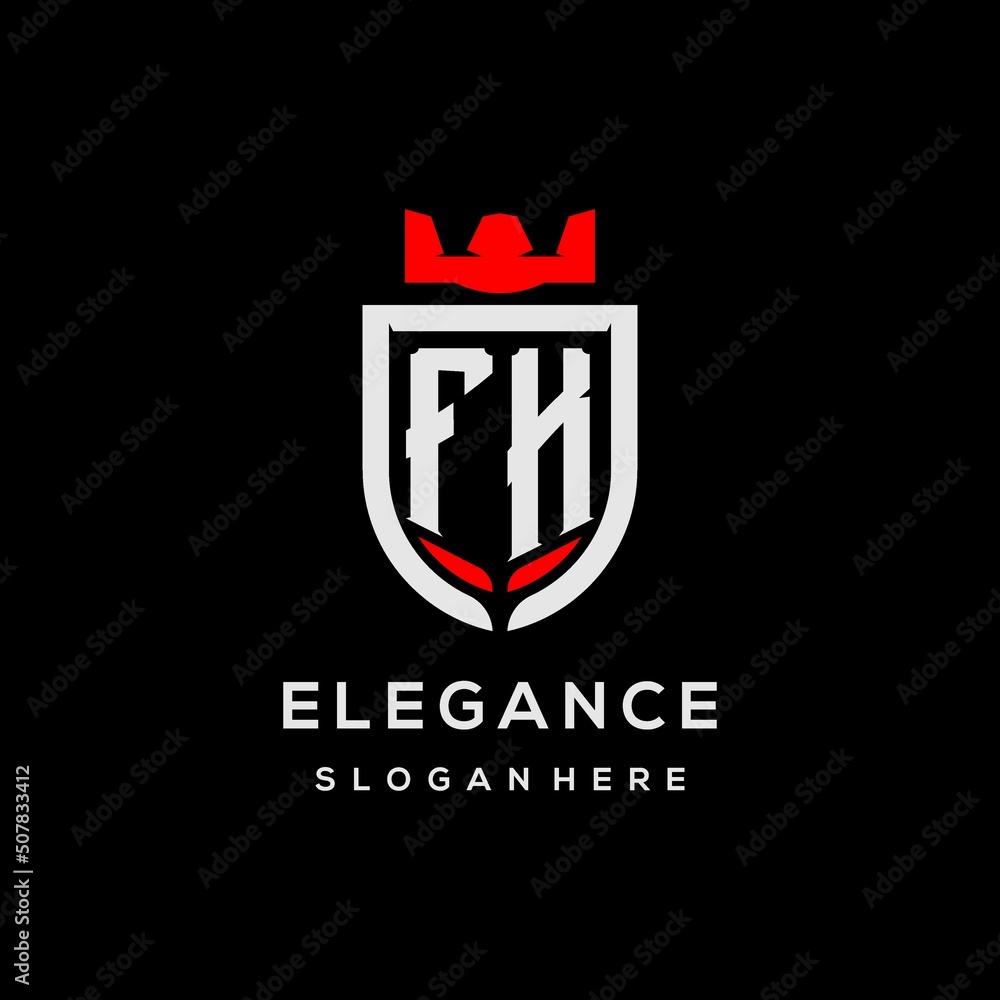 Letter FK shield logo gaming, creative esport logo monogram ideas Stock ...