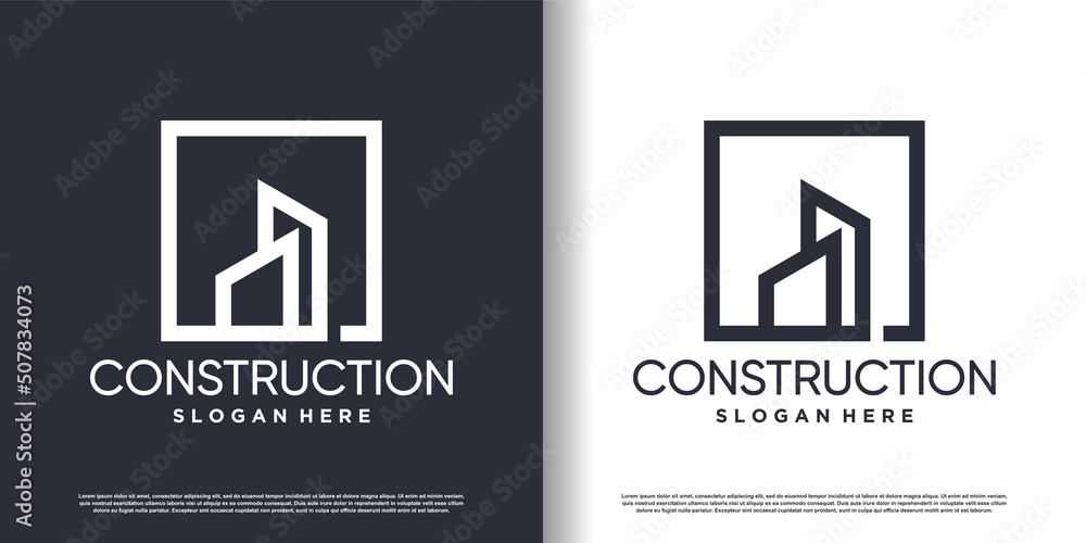 Building construction logo design for business with creative modern ...