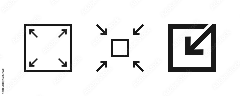 Scalability icons in flat style isolated on white background. Simple ...