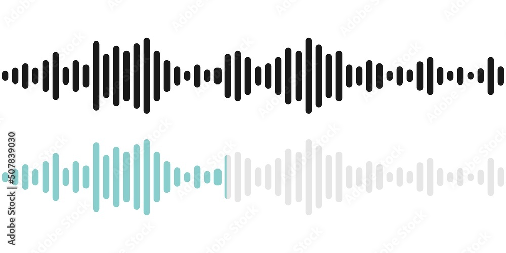 Voice message, sound or audio wave icon. Sound wave for social media ...
