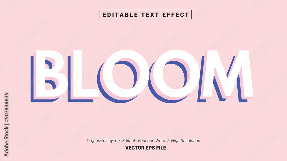 Editable Bloom Font Design. Alphabet Typography Template Text Effect ...