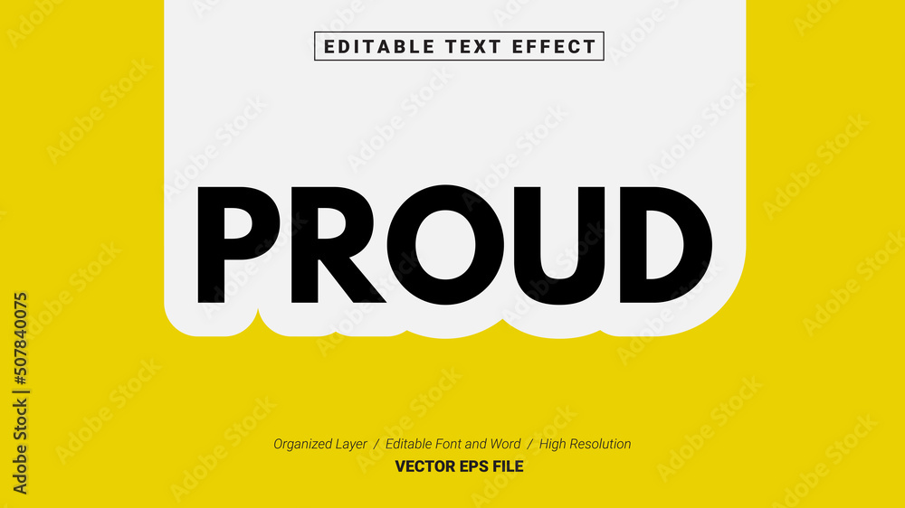 Editable Proud Font Design. Alphabet Typography Template Text Effect ...