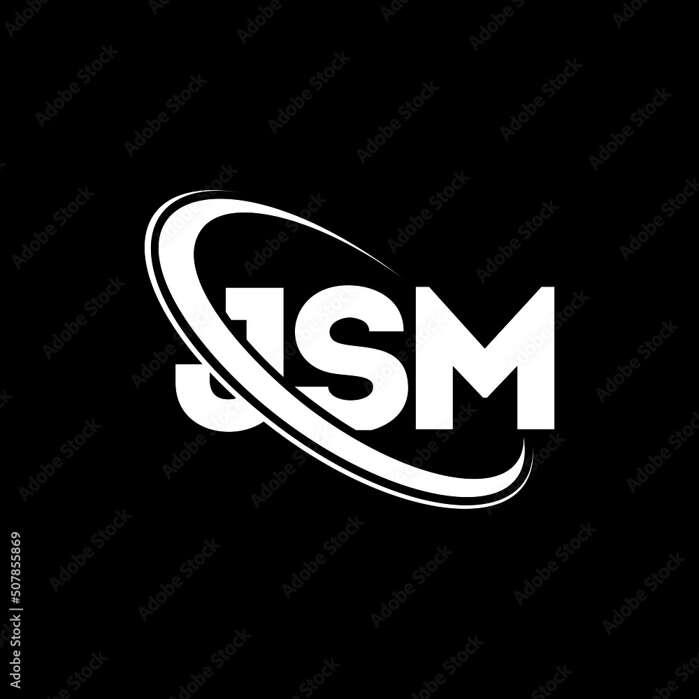 JSM logo. JSM letter. JSM letter logo design. Initials JSM logo linked ...