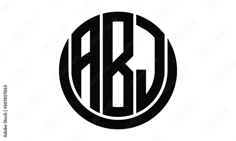 ABJ shield with round shape logo design vector template | monogram logo ...